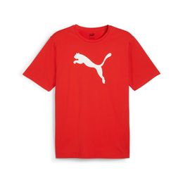 Fu&szlig;balltrikot Puma "TEAMRISE LOGO JERSEY COTTON", Herren, Gr. L, rot (Puma rot, Puma wei&szlig;), Jersey, Obermaterial: 100% Baumwolle, unifarben, regular fit normal, Rundhals, Trikots Fu&szlig;balltrikot, f&uuml;r Fu&szlig;ball, Kurzarm, sportlicher Stil, aus Baumwolle