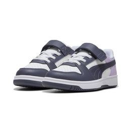 Sneaker Puma "REBOUND SLAM LO AC PS", M&auml;dchen, Gr. 34, Puma wei&szlig;, inky depths, light lavender, Synthetik, Schuhe Sneaker
