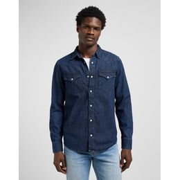 Jeanshemd Lee "REGULAR WESTERN", Herren, Gr. 3XL, blau (rinse), Denim/Jeans, Obermaterial: 100% Baumwolle, casual, regular fit, Langarm, Hemden Jeanshemd