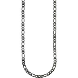 Edelstahlkette "Schmuck Geschenk Edelstahl Halsschmuck Figarokette", schwarz, ANISTON JEWELRY & WATCHES, Halsketten, Damen, Edelstahl, L: 55 B: 6,6mm, Edelstahlkette, B:6,6mm