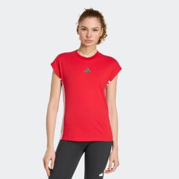 T-Shirt adidas Sportswear "W 3S SJ T WC", Damen, Gr. L, better scarlet, wei&szlig;, Obermaterial: 100% Baumwolle, normal, Rundhals, Shirts T-Shirt