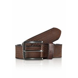 Lederg&uuml;rtel Lerros "G&uuml;rtel *Lewis* aus gepr&auml;gtem B&uuml;ffelleder", Herren, Gr. 90, braun (schwarz braun), Leder, G&uuml;rtel Lederg&uuml;rtel
