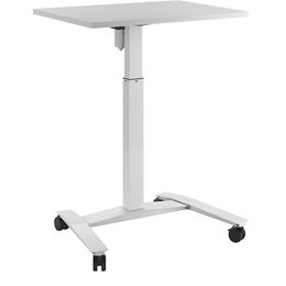 1-S&auml;ulen-Schreibtisch Atlanta mit Rollen, BxT 800 x 600 mm, wei&szlig;, wei&szlig; kaiserkraft