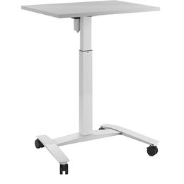 1-S&auml;ulen-Schreibtisch Atlanta mit Rollen, BxT 800 x 600 mm, wei&szlig;, lichtgrau kaiserkraft
