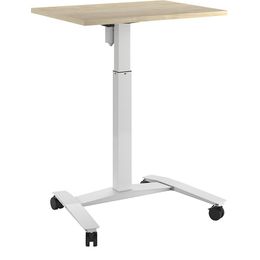 1-S&auml;ulen-Schreibtisch Atlanta mit Rollen, BxT 800 x 600 mm, wei&szlig;, Eiche kaiserkraft