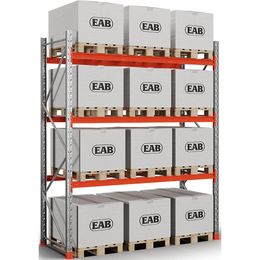Palettenregal Space, verzinkt/orange, HxBxT 3500 x 2930 x 1100 mm, Fachlast 3000 kg, Grundregal kaiserkraft