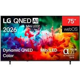 LG QNED-Fernseher "75QNED70B6A", Energieeffizienz: E (A-G), bunt (schwarz), 75 &Prime;, Fernseher