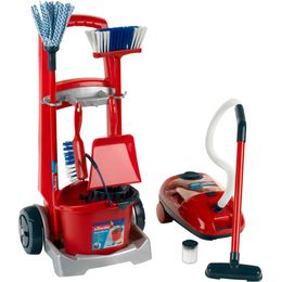 Kinder-Putzwagen klein "Vileda Besenwagen mit Vileda Staubsauger", rot, Spielzeug-Haushaltsger&auml;te, Kinder, mit Spielstaubsauger, Made in Germany