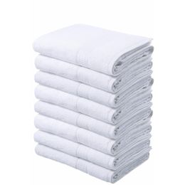 Handt&uuml;cher OTTO HOME "Juna, als Set und Serie erh&auml;ltlich, 8 Handt&uuml;cher, 50x100cm", wei&szlig;, B:50cm L:100cm, Walkfrottier, Baumwolle, Handt&uuml;cher, 8-tlg. Handtuch-Set, 100% Baumwolle, mit Bord&uuml;re, Uni-Farben, weich