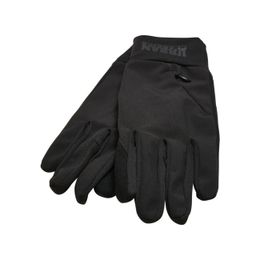Baumwollhandschuhe Urban Classics "Urban Classics Unisex Logo Cuff Performance Gloves", Herren, Gr. S/M, schwarz, 100% Polyester, Handschuhe