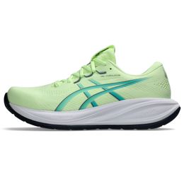 Laufschuh asics "GEL-CUMULUS 28", Herren, Gr. 42, illuminate gelb, energy aqua, Synthetik, Schuhe Laufschuh, mit PureGEL D&auml;mpfung, mit FF BLAST MAX Mittelsohlen-Foam