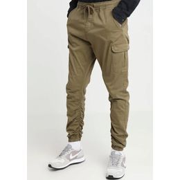 Cargohose INDICODE "Lakeland", Herren, Gr. S, N-Gr, gr&uuml;n (army), Web, Obermaterial: 98% Baumwolle, 2% Elasthan, unifarben, regular fit normal, Hosen Cargohose, mit Kordelzug
