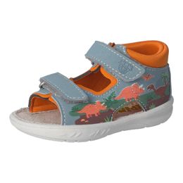 Lauflernschuh Pepino BY RICOSTA "Tilo WMS: mittel", Baby, Gr. 23, artic, papaya mit dino, Lederimitat, Textil, kontrastfarbene Details, Schuhe Lauflernschuh, Babyschuh mit Motiv, Gr&ouml;&szlig;enschablone zum Download