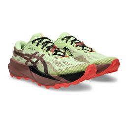 Trailrunningschuh asics "TRABUCO 14", Herren, Gr. 48, gr&uuml;n (illuminate gelb, umeboshi), Synthetik, Schuhe, profiliertes Laufsohlenprofil, mit Gummilaufsohle, mit Schn&uuml;rung