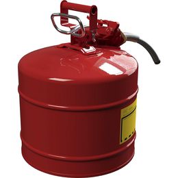Justrite Sicherheitsbeh&auml;lter mit flexiblem Metallschlauch, Volumen 19 l, verzinkt und lackiert
