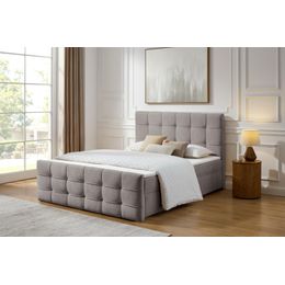 Boxbett OTTO HOME "Lilienne inkl. Bettkasten und Topper, Liegefl&auml;che 180x200cm", grau, B:162cm L:219cm, Komplettbetten, erh&auml;ltlich in der Gr&ouml;&szlig;e 180x200 cm