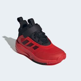 Basketballschuh adidas Sportswear "OWNTHEGAME 3.0", M&auml;dchen, Gr. 32, schwarz (core schwarz, rot, rot), Synthetik, Textil, Schuhe, f&uuml;r Kinder & Jugendliche