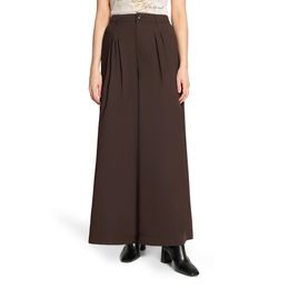 Stoffhose Cartoon "Damen mit Bundfalten", Damen, Gr. 44, Normalgr&ouml;&szlig;en, dunkelbraun, Obermaterial: 71% Baumwolle, 25% Polyamid, 04% Elasthan, loose fit lang, Hosen Stoffhose