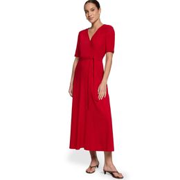 Jerseykleid Zero "Damen mit G&uuml;rtel", Damen, Gr. 34, Normalgr&ouml;&szlig;en, candy rot, Jersey, Obermaterial: 3% Elasthan, 97% Polyester, A-Linie lang, V-Ausschnitt, Kleider Jerseykleid, Material