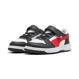Sneaker Puma "REBOUND SLAM LO AC PS", M&auml;dchen, Gr. 28, Puma schwarz, for all time rot, Puma wei&szlig;, Synthetik, Schuhe Sneaker