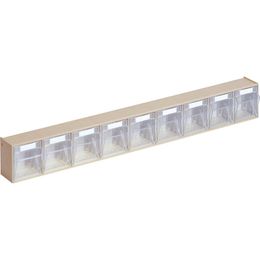 Klappkasten-System, Geh&auml;use-HxBxT 77 x 600 x 62 mm, 9 K&auml;sten, sandbeige kaiserkraft