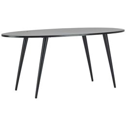 Mid.you Esstisch, Schwarz, Holz, Metall, Mangoholz, vollmassiv, Uni, oval, konisch, 90x76x175 cm, Esszimmer, Tische, Esstische, Esstische oval
