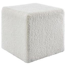Novel Hocker, Wei&szlig;, Kunststoff, quadratisch, 40x40x40 cm, Wohnzimmer, Hocker, Sitzhocker