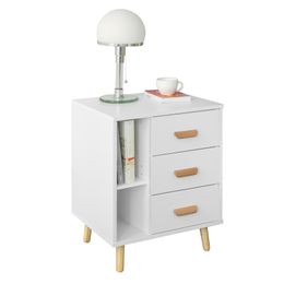 sobuy NACHTTISCH Wei&szlig;
