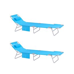 sobuy SONNENLIEGE 2er Set Blau