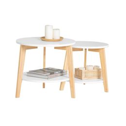 sobuy COUCHTISCH 2er Set Wei&szlig;