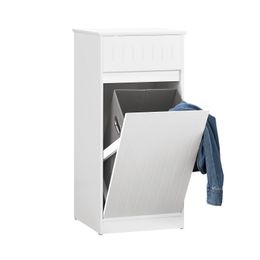 sobuy W&Auml;SCHESCHRANK mit W&auml;schesack Wei&szlig;