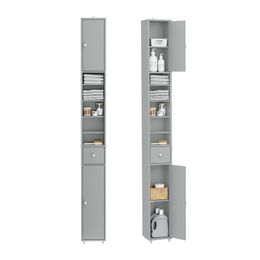 sobuy HOCHSCHRANK schmal Hellgrau
