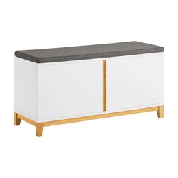 sobuy SCHUHBANK Wei&szlig;-Natur