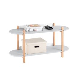 sobuy B&Uuml;CHERREGAL Grau-Natur