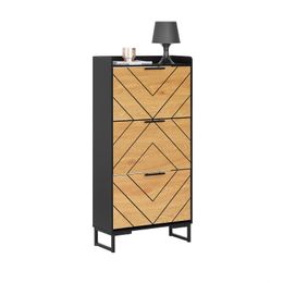 sobuy SCHUHSCHRANK Schwarz-Braun