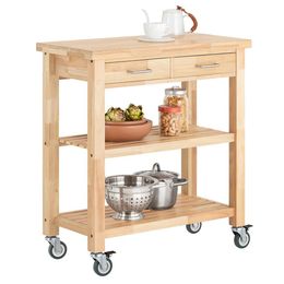 sobuy SERVIERWAGEN Gummiholz