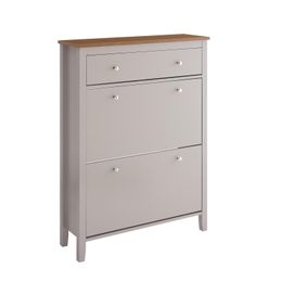 sobuy SCHUHSCHRANK Schmal, 80x25x108cm, Hellbraun