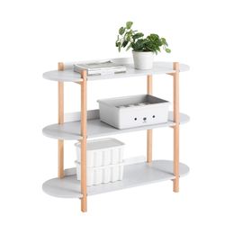 sobuy B&Uuml;CHERREGAL Grau-Natur