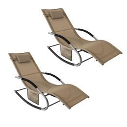 sobuy SONNENLIEGE 2 Personen, Gartenliege bis 150kg, Braun