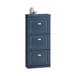 sobuy SCHUHKIPPER mit Schublade und Haken, Schuhschrank Blau 53x24x118cm