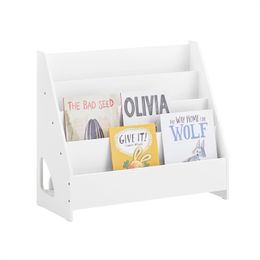 sobuy KINDER-B&Uuml;CHERREGAL mit 4 offenen F&auml;cher, Wei&szlig; 70x60x30cm