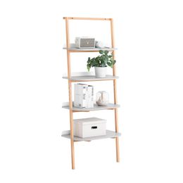 sobuy B&Uuml;CHERREGAL Grau-Natur