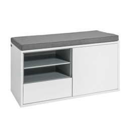 sobuy SCHUHBANK mit Sitzkissen, Wei&szlig; 80x46x35cm