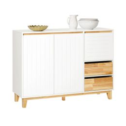 sobuy SIDEBOARD Wei&szlig;-Natur