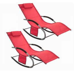 sobuy SONNENLIEGE 2 Personen, Gartenliege bis 150kg, Rot