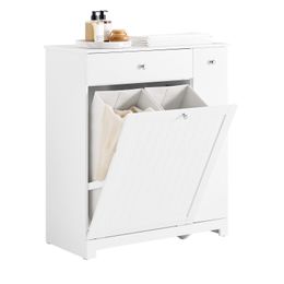 sobuy W&Auml;SCHESCHRANK, Badschrank mit 2 W&auml;sches&auml;cken, 78x38x90cm