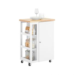 sobuy K&Uuml;CHENWAGEN zum Rollen, Servierwagen Wei&szlig;, 60x90x40cm