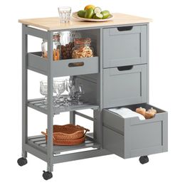sobuy K&Uuml;CHENWAGEN Grau