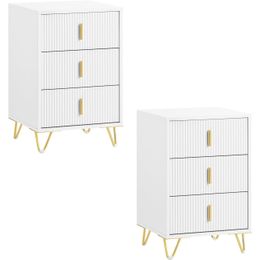 sobuy NACHTTISCH mit drei Schubladen FBT115-L-Wx2