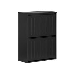sobuy SCHUHSCHRANK mit 2 Klappen Schwarz